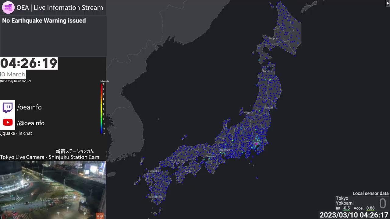 JQuake Japan Earthquake Stream | OEA - YouTube