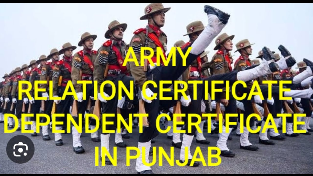 ARMY DEPENDENT CARD IN PUNJAB | ARMY RELATION CERTIFICATE FOR EX ARMY ...
