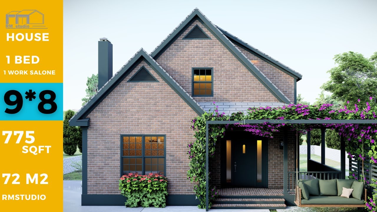 Tiny House Design Idea 9X8 Meters . ( 775 square foot) - YouTube