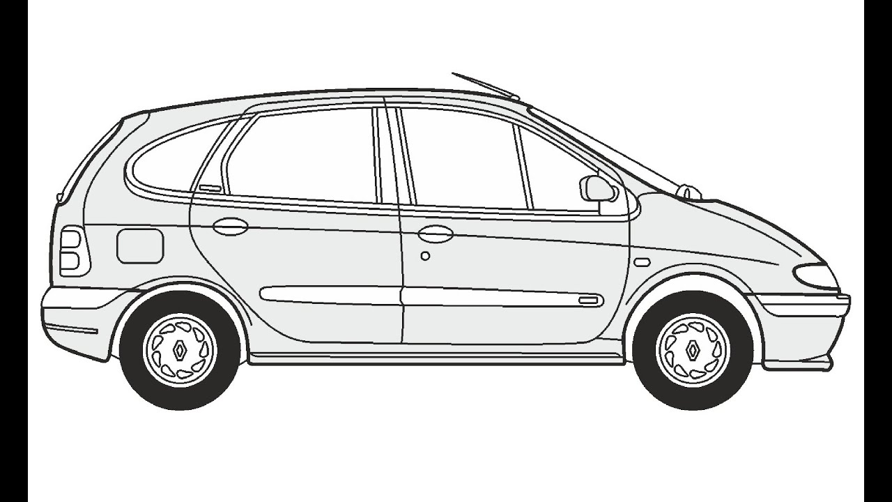How to Draw a Renault Megane Scenic / Как нарисовать Renault Megane ...