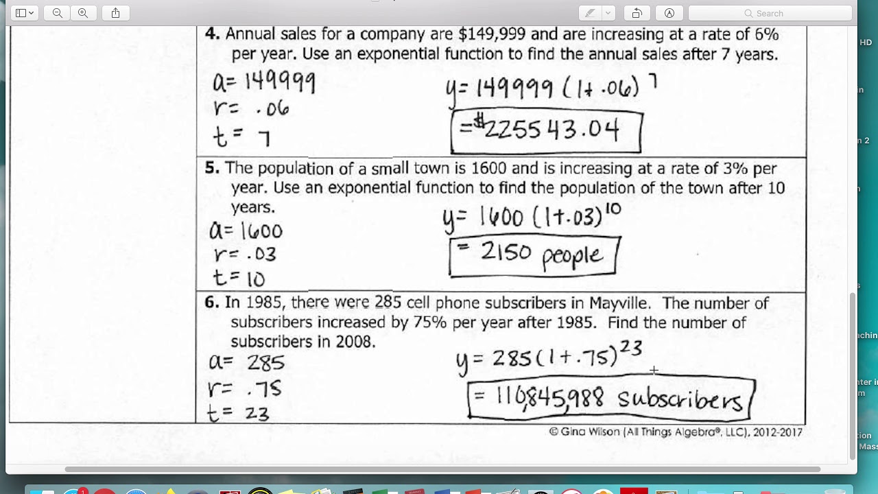Exponential Story Problems - YouTube