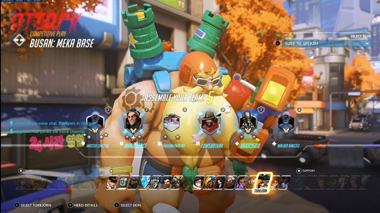 Overwatch XBOX ONE - Competitive Surf N Splash Torbjorn On Busan ...