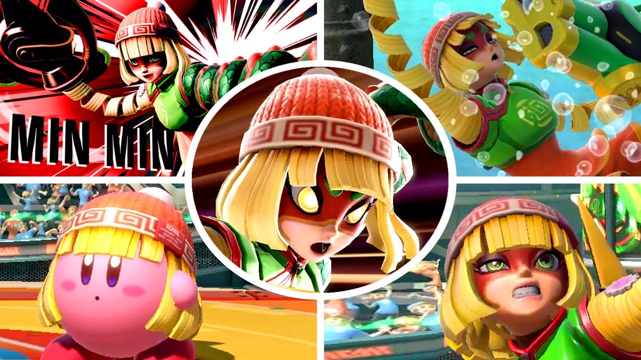 Min Min - All Victory Poses, Final Smash, Kirby Hat, Funny Animations ...