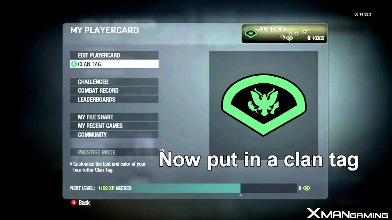 Black Ops Colored Clan Tag at any Prestige - Tut *Patched* - YouTube