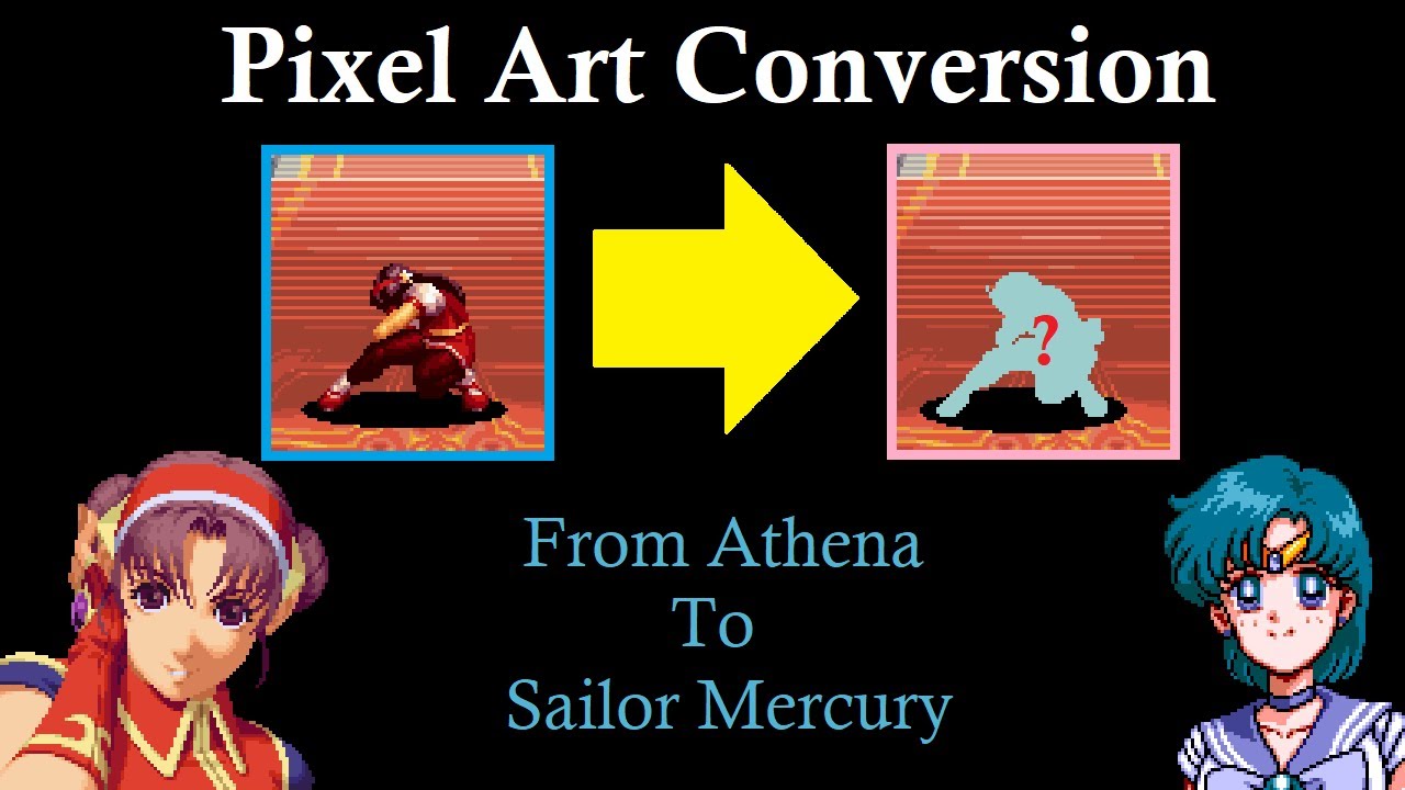 Pixel Art Time Lapse Conversion From Athena KOF To Sailor Mercury Tetsu ...