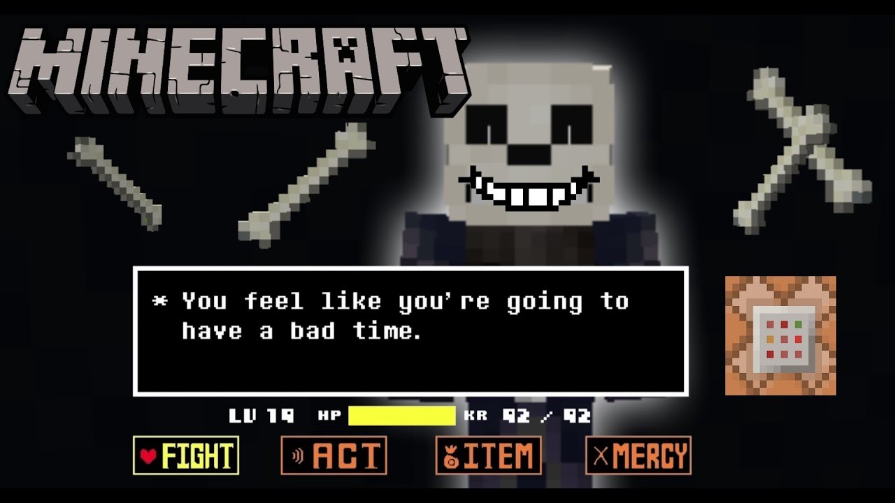 Undertale Sans in one command - Minecraft 1.12.2 - YouTube