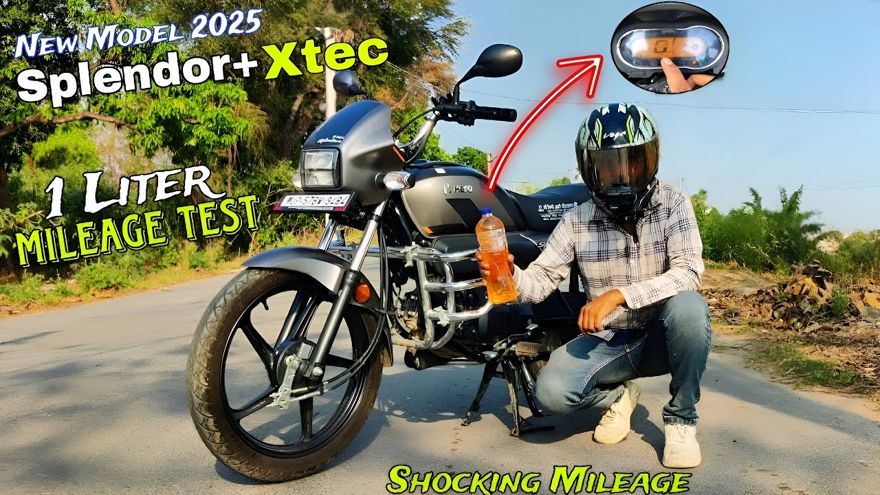 "Hero Splendor+ Xtec 2025 | 1 Litre Mileage Test 😱 Shocking Result ...