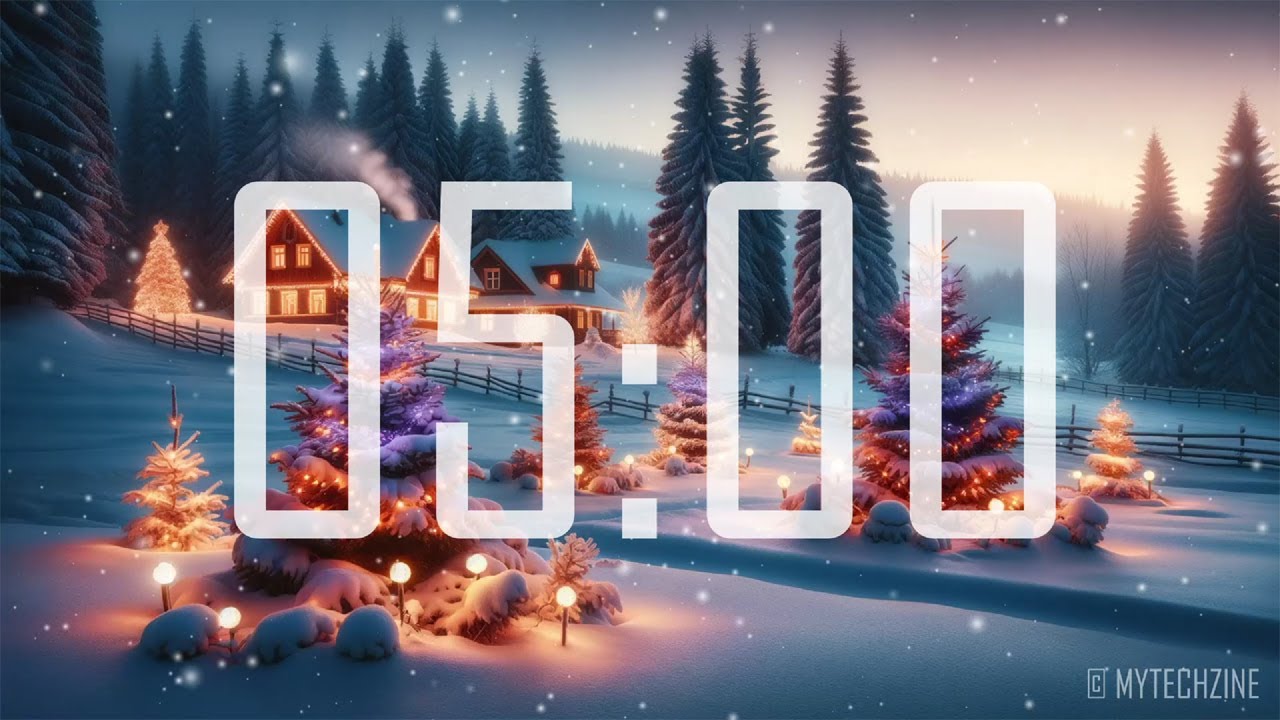 5 Minute Winter 🎄 Timer with Jingle Bells Alarm 🔔 - YouTube