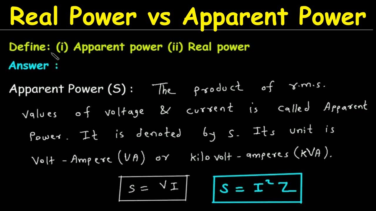 Real Power vs Apparent Power - YouTube