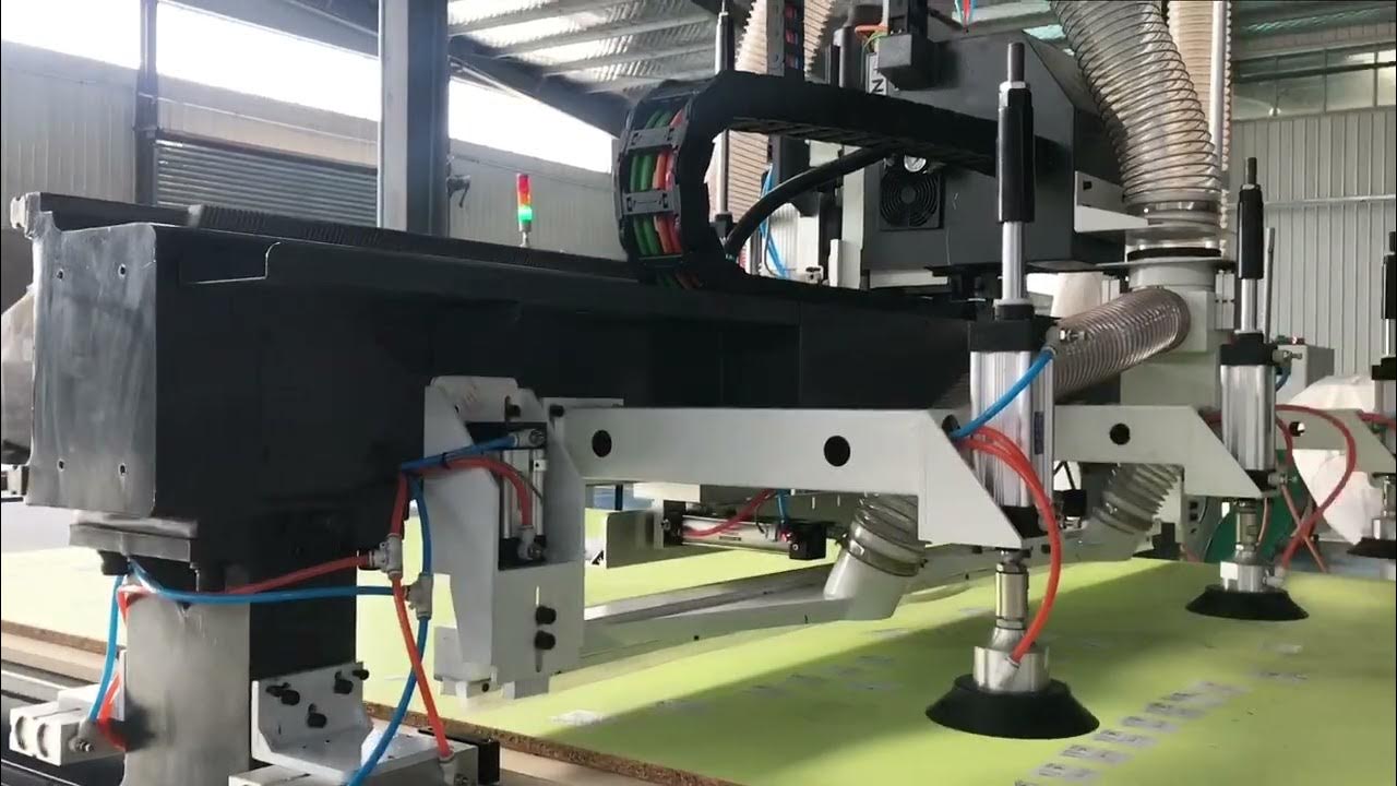 DWD CNC nesting machine NA-2821FS Auto labeling with loading and unloading. - YouTube