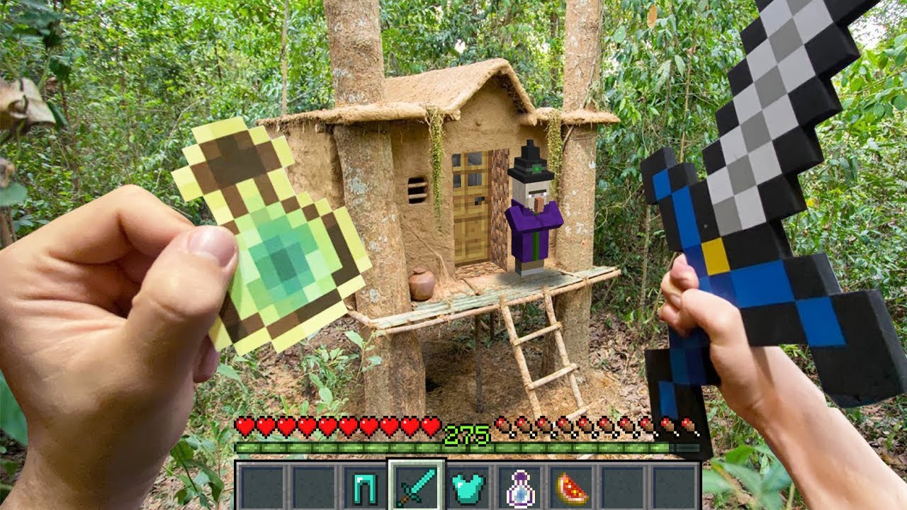 Minecraft RTX in Real Life FIRST STEVE BASE in Realistic Minecraft ...