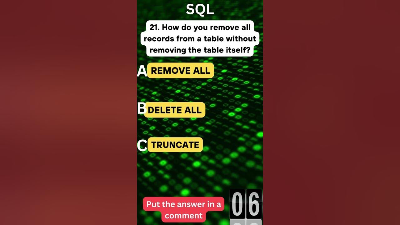 Sql Quiz Quickies Test Your Database Knowledge In 60 Seconds Youtube