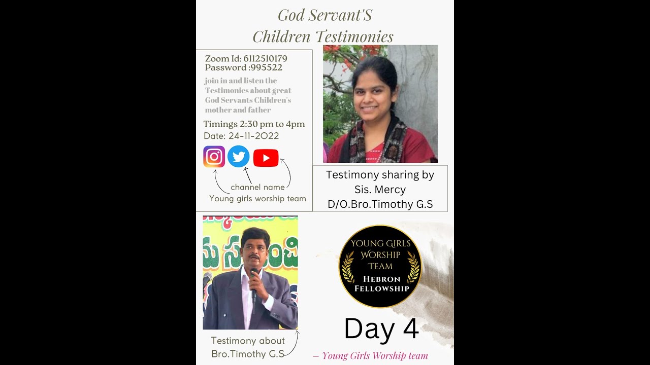 God Servants, Children's Testimonies || Day4 || 24-11-22 || Testimony ...