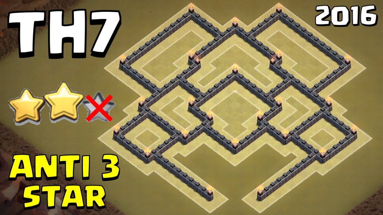 New TH7 WAR BASE [Anti 3 Star] - Town Hall 7 Base 2016 UNDEFEATED ...