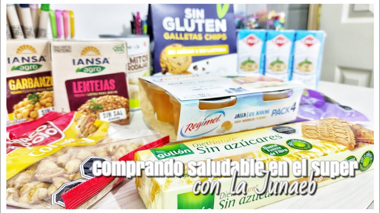 INTENTANDO comprar comida SALUDABLE en el super 👀💪 (con JUNAEB ...