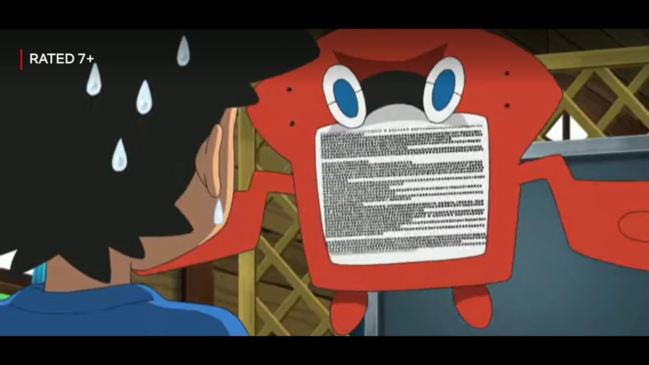 Rotom letting Ash read a lot of words - YouTube