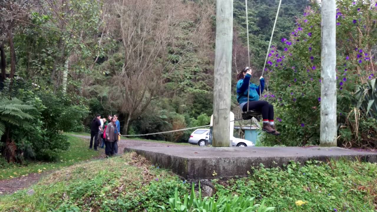 Giant swing in Barrytown, NZ! - YouTube