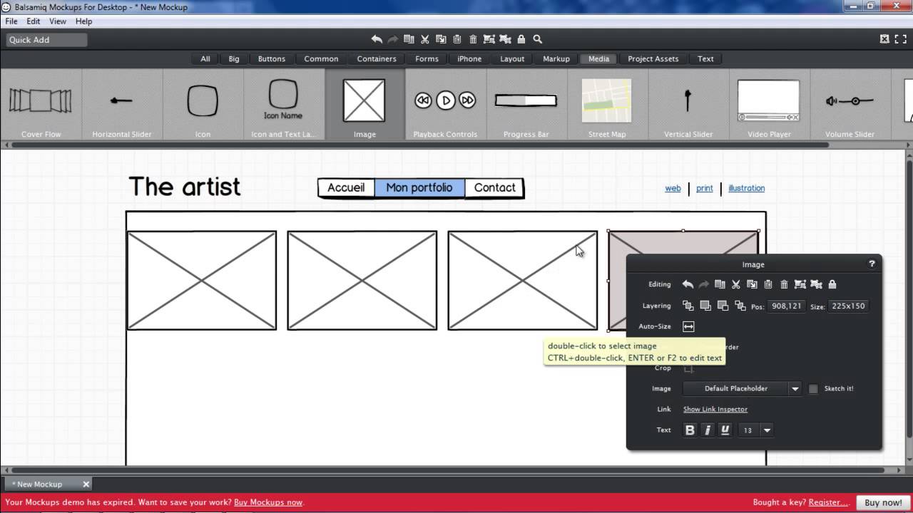 Créer un webdesign avec Balsamiq Mockup - YouTube