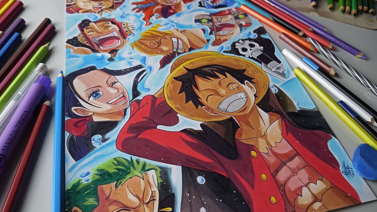 Speed Drawing - os mugiwara Luffy e sua tripulação ( ONE PIECE ) - YouTube