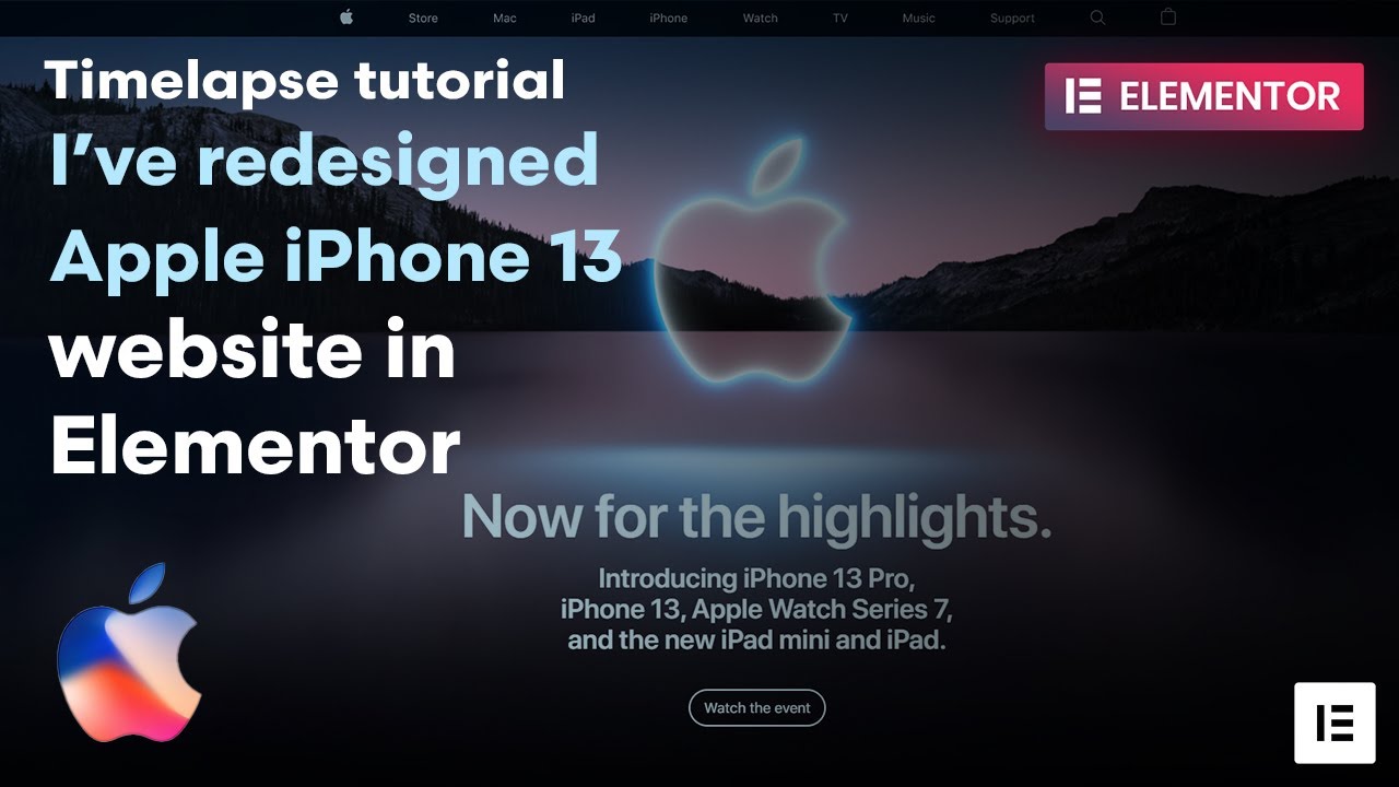 Apple iPhone 13 Website Recreation Timelapse | WordPress Elementor Page ...