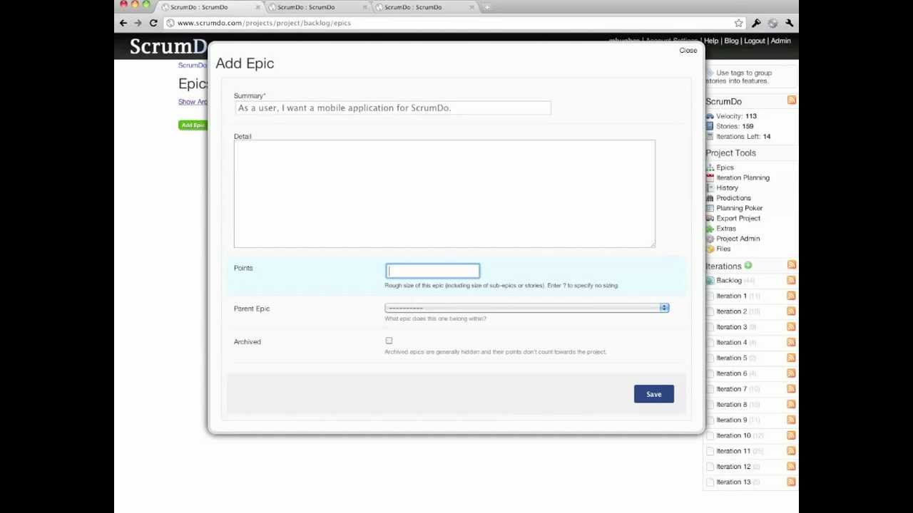 ScrumDo Academy - Epic Stories - YouTube