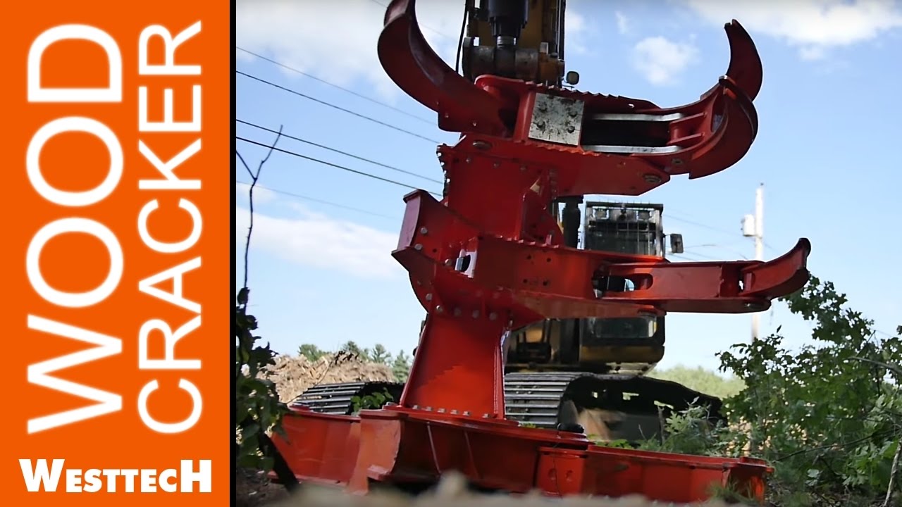 Tree Shear + Caterpillar Woodcracker C550 USA by Westtech - YouTube
