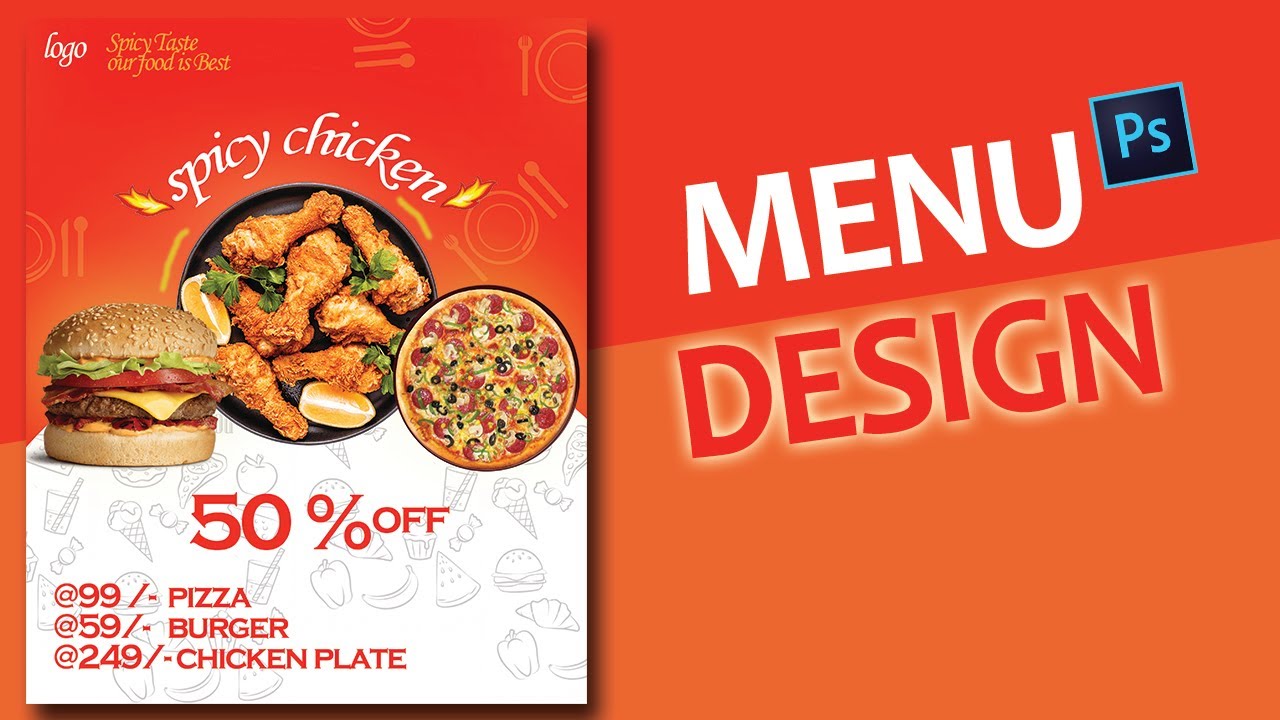 HOW TO DESIGN MENU CARD A4 SIZE ? - YouTube