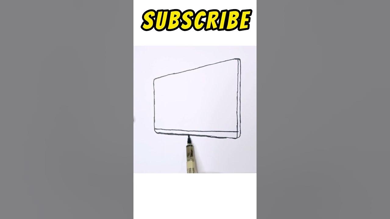 How to draw a Computer Monitor Step by Step #shorts #drawing - YouTube
