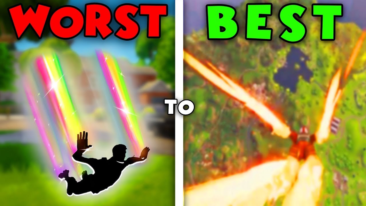 RANKING ALL SKYDIVING TRAILS FROM WORST TO BEST!! (Fortnite Battle ...