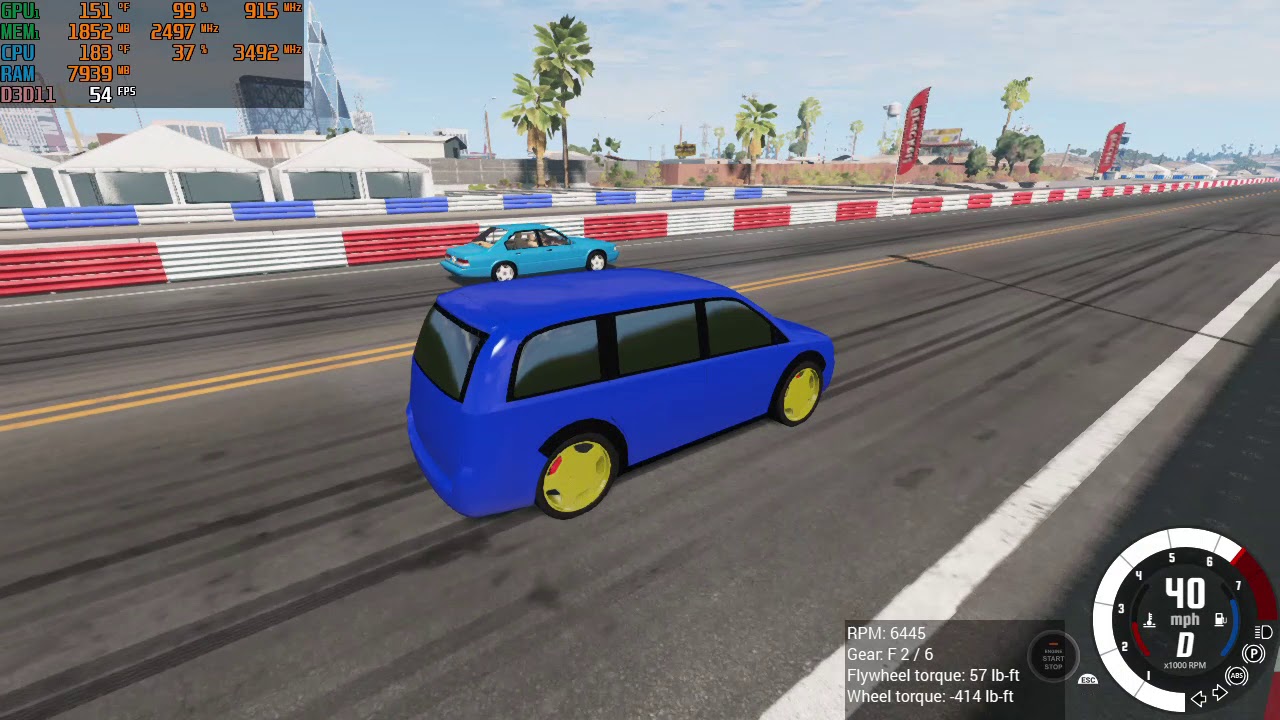 BeamNG drive Dodge Caravan Drag Races - YouTube