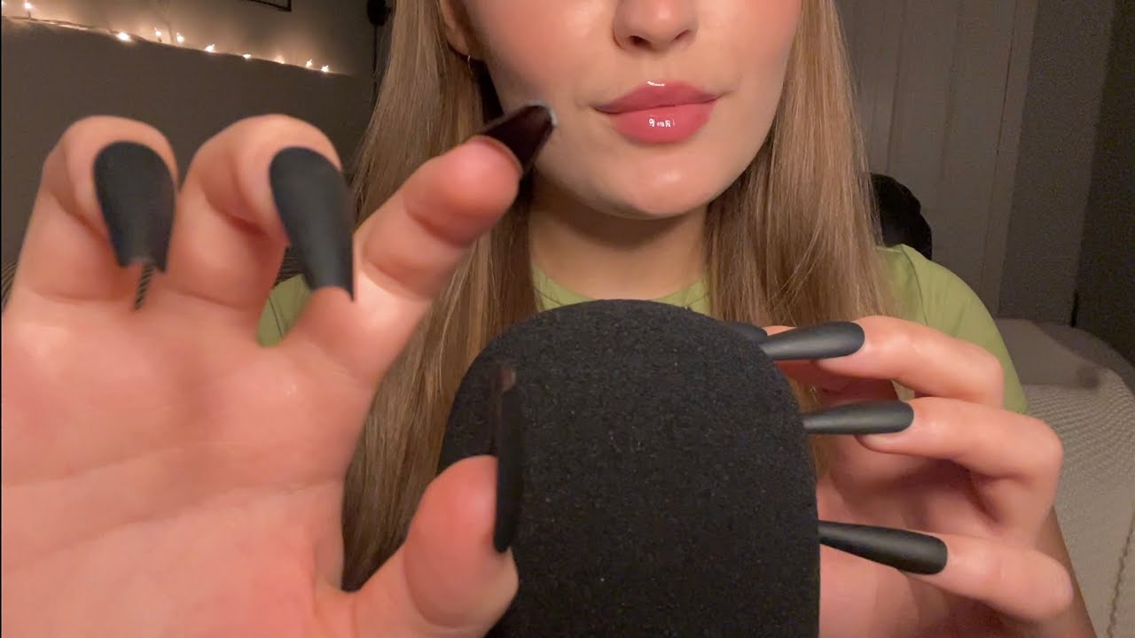 ASMR long nail tapping & clacking, mic scratch & tap, skin scratching ...