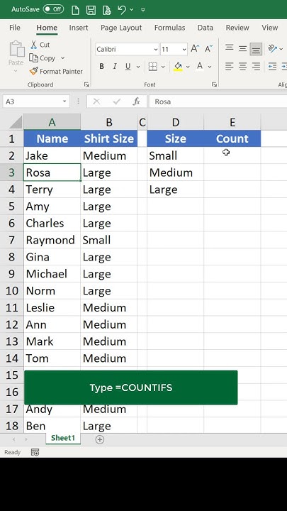 How to quickly count multiple things at once in Excel with COUNTIFS #workhacks #excel #exceltips ...