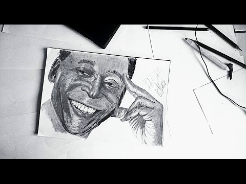 The Greatest Player Of All Time ♥ PELE Pencil Drawing ♥ - YouTube