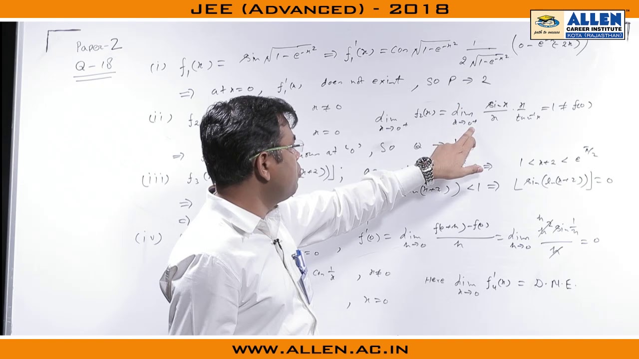 JEE Advanced 2018 Mathematics Solution Q.18 (Paper-2) - YouTube
