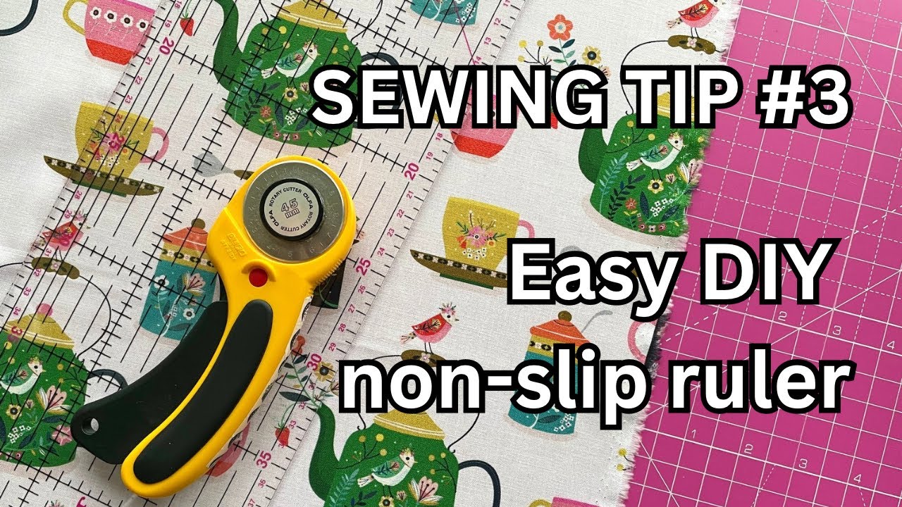 Sewing tip #3 - Easy DIY non-slip ruler! #sewinghacks #sewingtutorial # ...