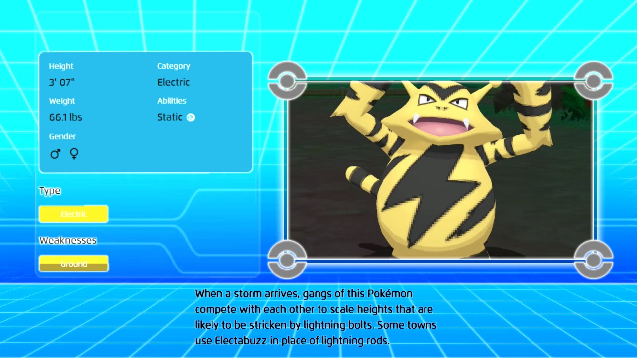 Electabuzz #125 Pokedex Go Data - YouTube