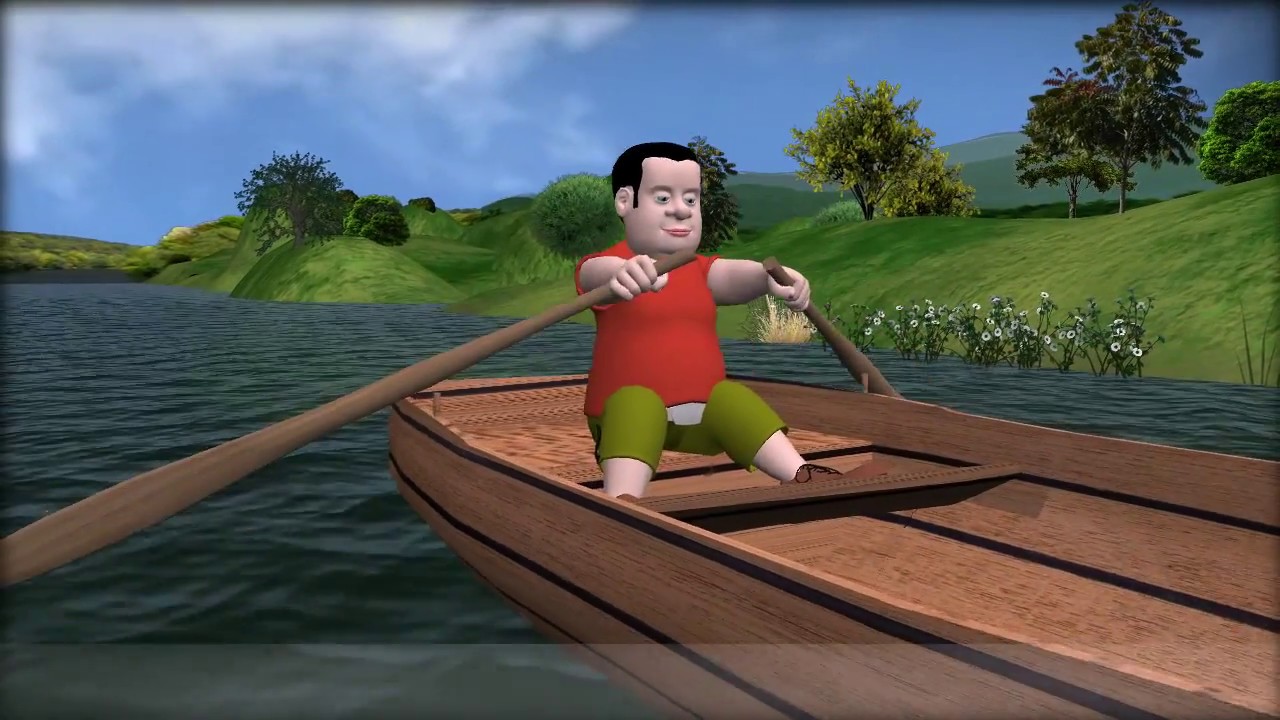 Row Row Row Your Boat|Kindergarten Nursery Rhymes|3D Animation English ...