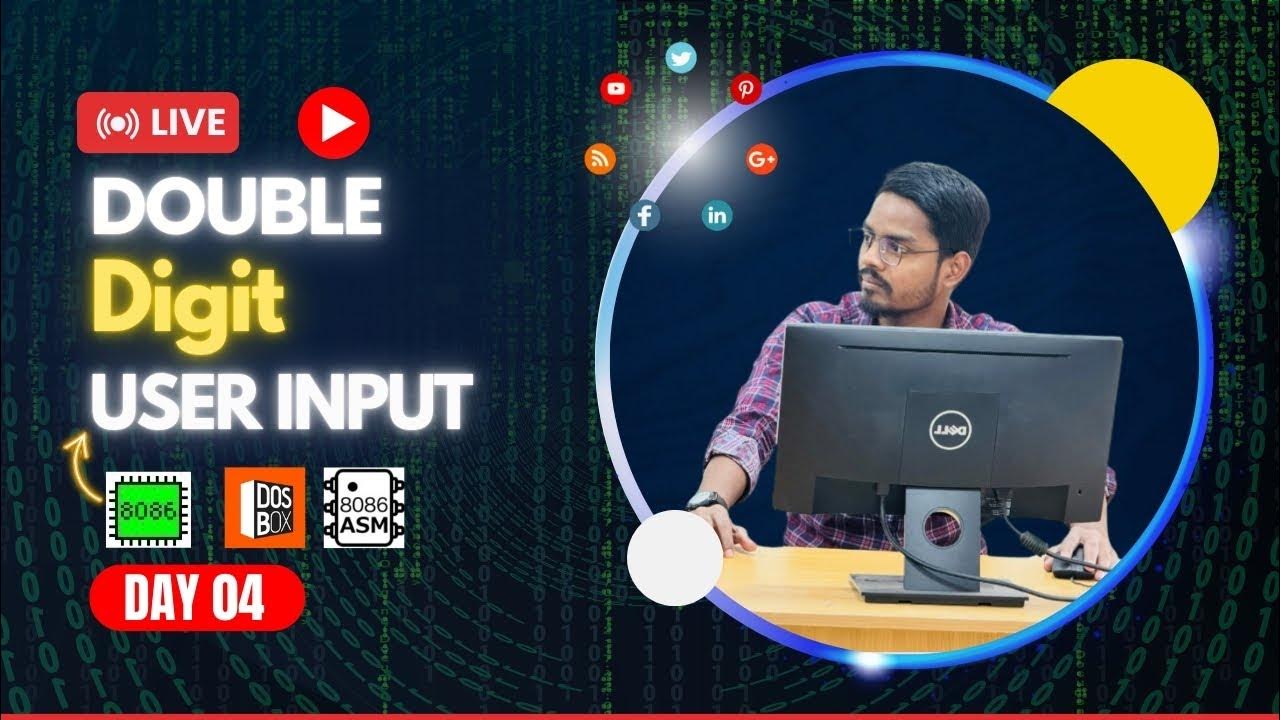 Structure Of Assembly Language Double Digit User Input Day 03 Using Emu8086 Youtube