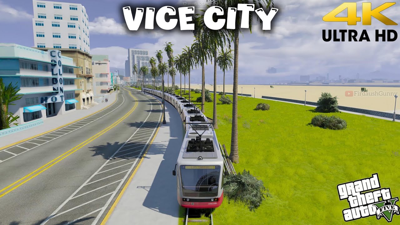 GTA Vice City Train Ride | Los Santos Metro Runs Through Vice City ...