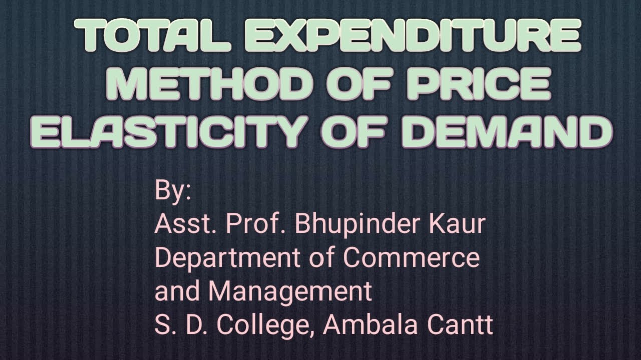 TOTAL EXPENDITURE METHOD OF PRICE ELASTICITY OF DEMAND YouTube total-expenditure-method-of-price-elasticity-of-demand-youtube