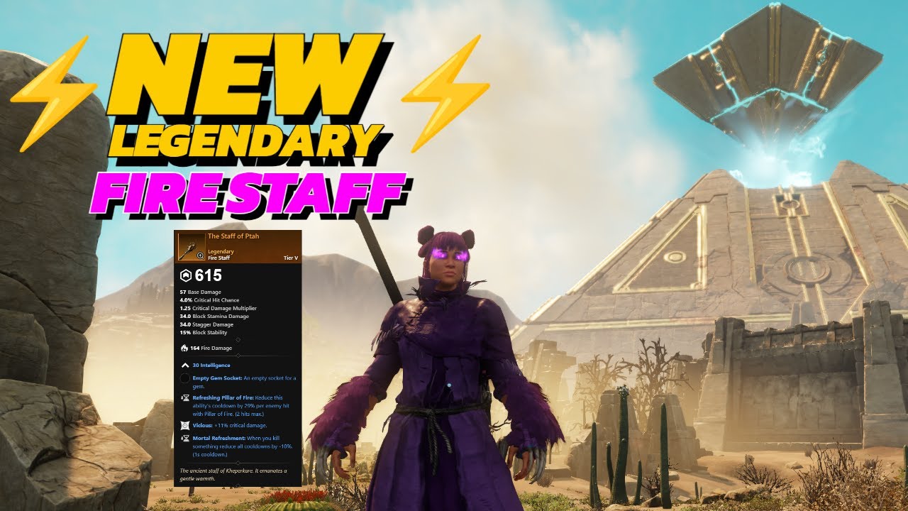 Staff of Ptah - Unlock NEW Legendary Fire Staff (New World) - YouTube