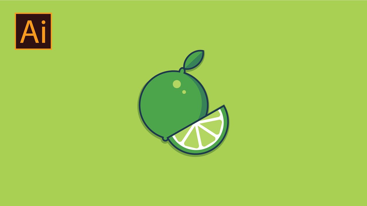 Adobe illustrator tutorial - how to draw a lemon illustration - YouTube