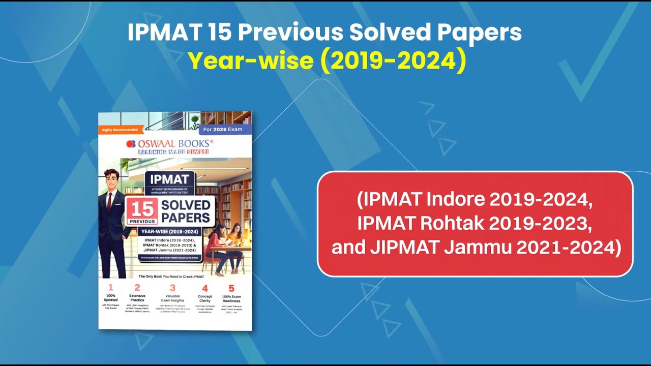 IPMAT - 15 Solved Papers Previous Years | Year-wise (2019 -2024) For ...