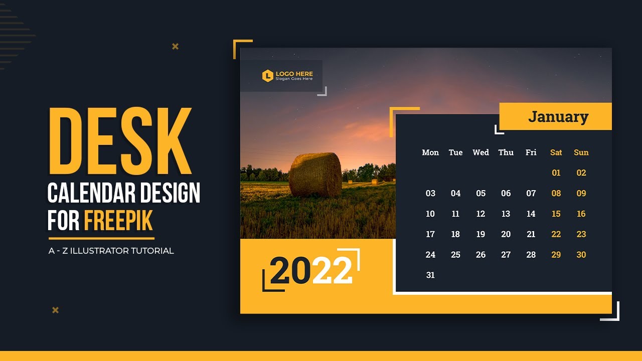Desk Calendar Design | How to Design a Calendar in adobe illustrator ...