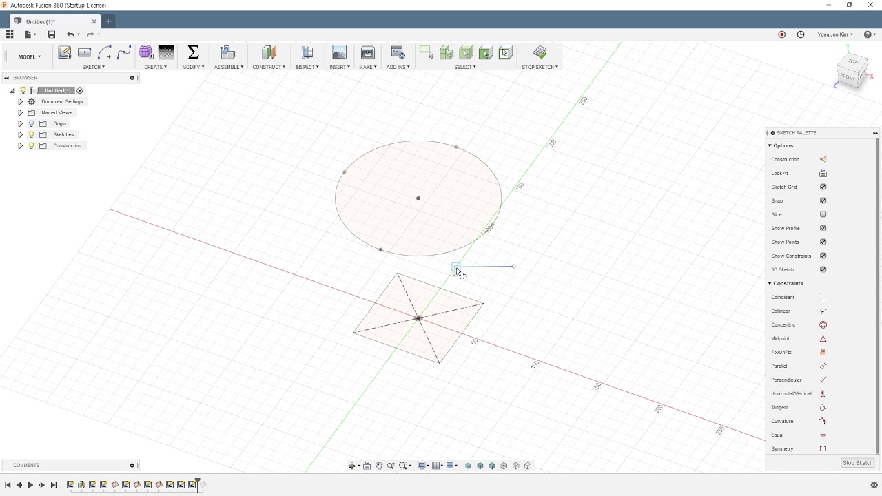 Fusion 360 3D Sketch - Line - YouTube