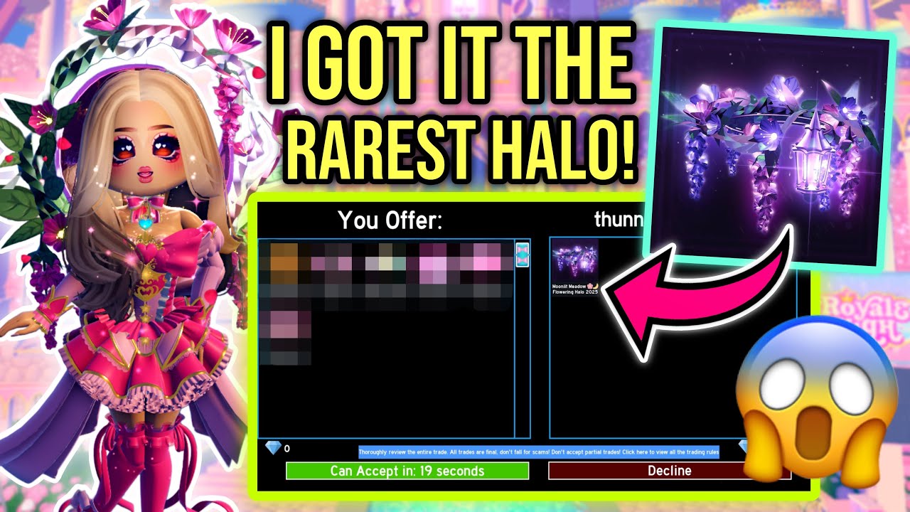 I JUST GOT THE NEWEST RAREST HALO IN ROYALE HIGH… *WORTH 35 MILLION ...