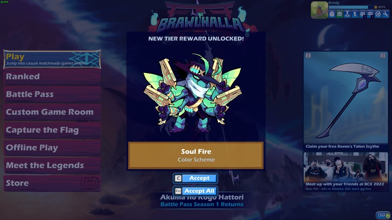 Getting the Season 1 battle pass in Brawlhalla - YouTube