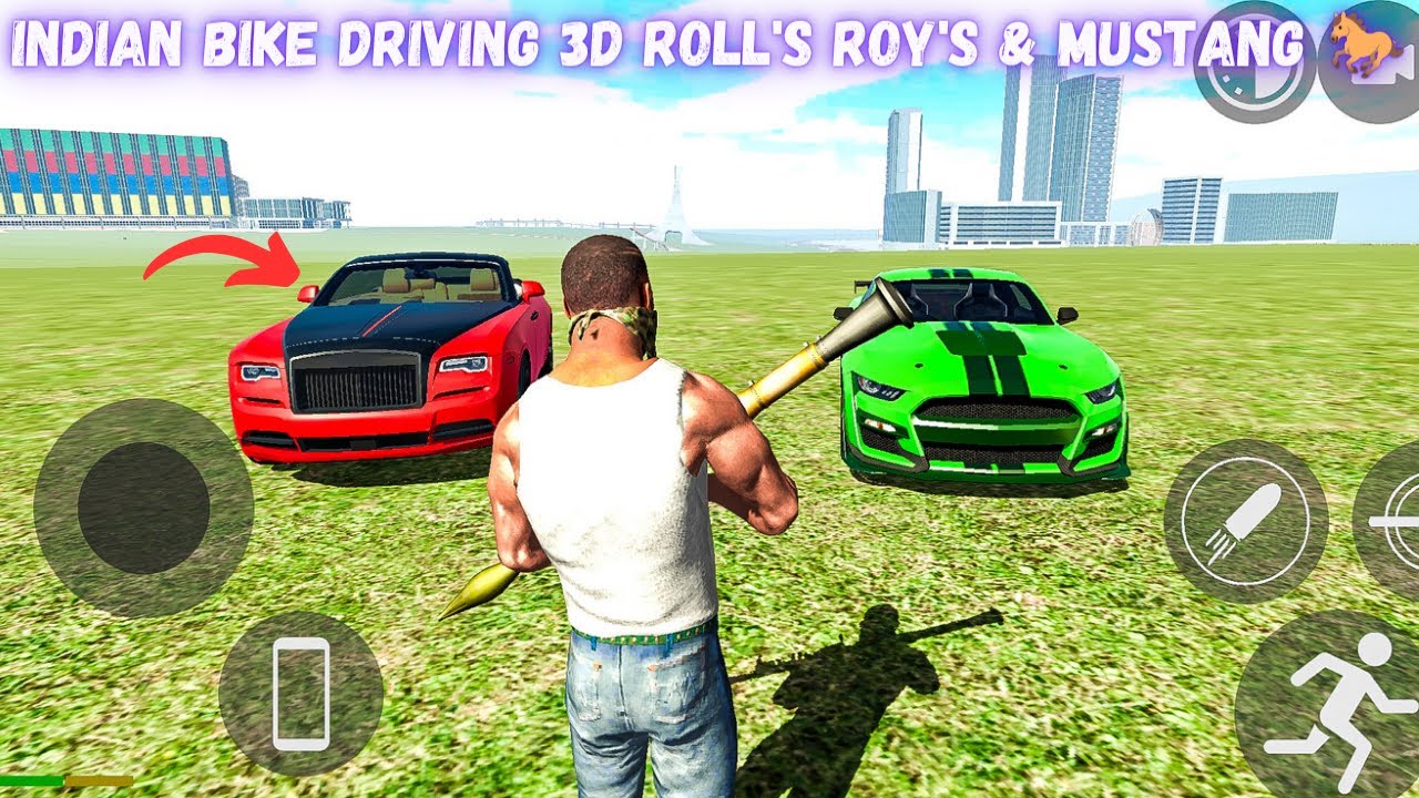 Indian bike driving 3d roll's Roy's & Mustang 🐎 car driving | Indian bike driving 3d gameplay ...