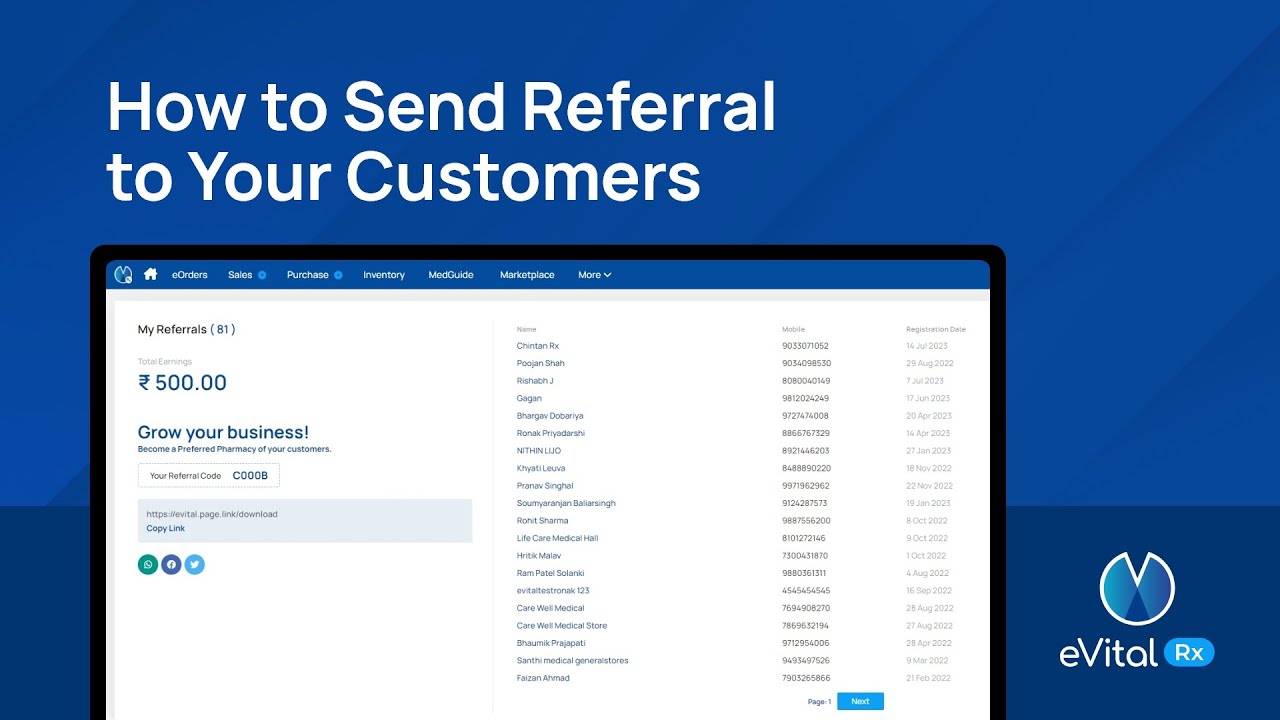 How to Send Referral to Your Customers_eVitalRx - YouTube
