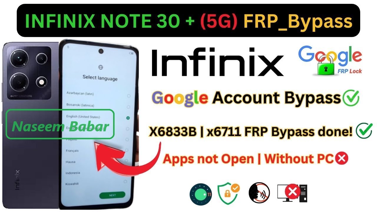 Infinix Note 30 Frp Bypass Android 13 Unlock Tool Not Work | Infinix ...